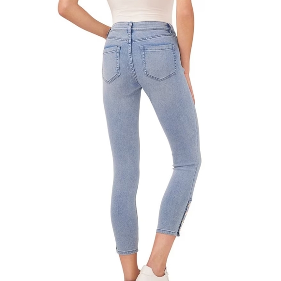 CeCe | Jeans | Nwt Cece Floral Pearl Light Wash Cropped Skinny Jean ...